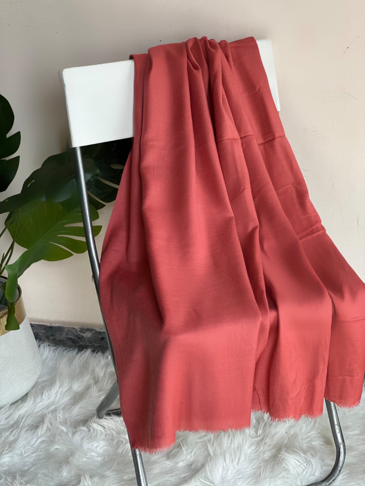 Peach Pink Acrylic Wool Shawls – Cultural Fusion